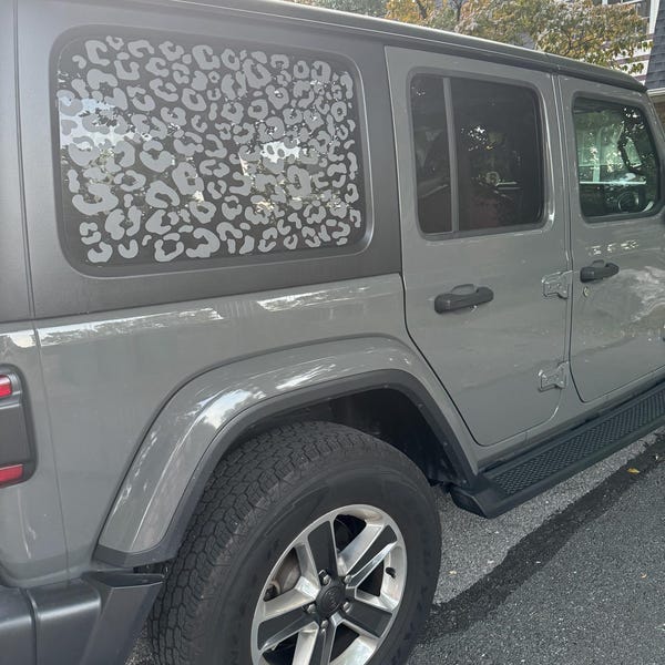 Leopard Cheetah Print Rear Window Decals Fit Jeep Wrangler Unlimited ...