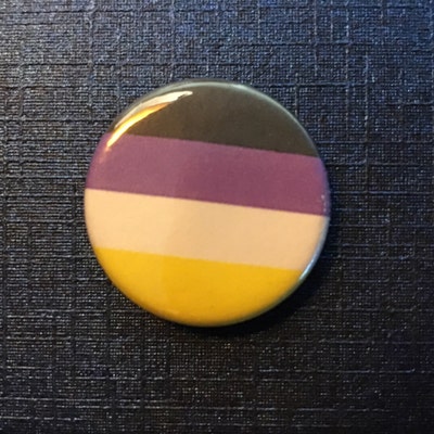 Gender Nonbinary Pride Flag Pin Round Circle Button 1 - Etsy