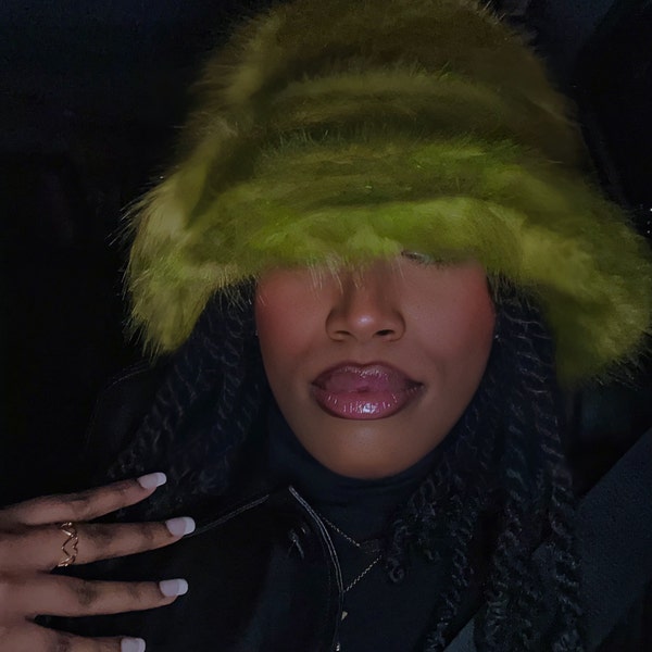 Incredibly Soft Extra Thick Fur Fluffy Fuzzy Bucket Hat -vegan Fur Hat ...