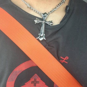 FALLEN ANGEL Stainless Steel Barbed Wire Winged Angel Cross Necklace ...