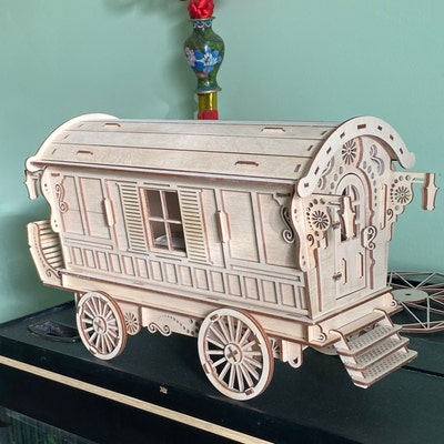 Dollhouse Laser Cut Files Svg Glowforge Laser Gypsy Wagon Dxf Files for ...