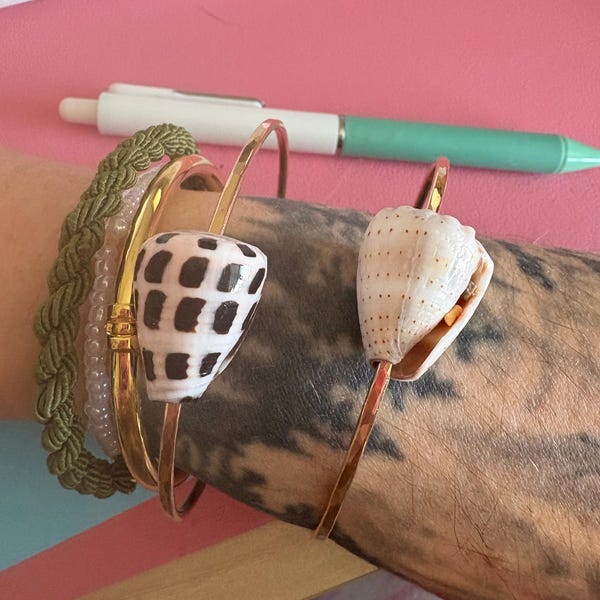 Custom Gold Hawaiian Shell Bangle, Shell Bangles, Made in Hawaii, Gifts ...