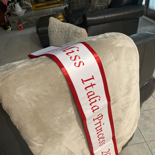 Custom Embroidered Pageant Sash With Cursive Font - Etsy