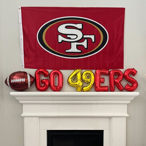 Go 49ers Balloon Banner | Superbowl Party Decor | San Francisco 49ERS ...