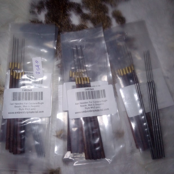 Aari (0.5MM) Needle for Beading and French Wire Embroidery With Handles ...