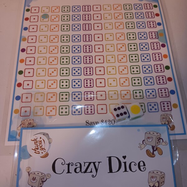 Crazy Dice Savings Challenge | 8 1/2 X 11 | Laminated - Etsy