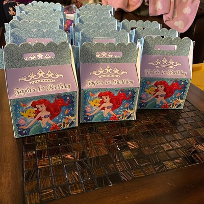 Princess Ariel Little Mermaid Birthday Personalized Gable Favor Goody ...