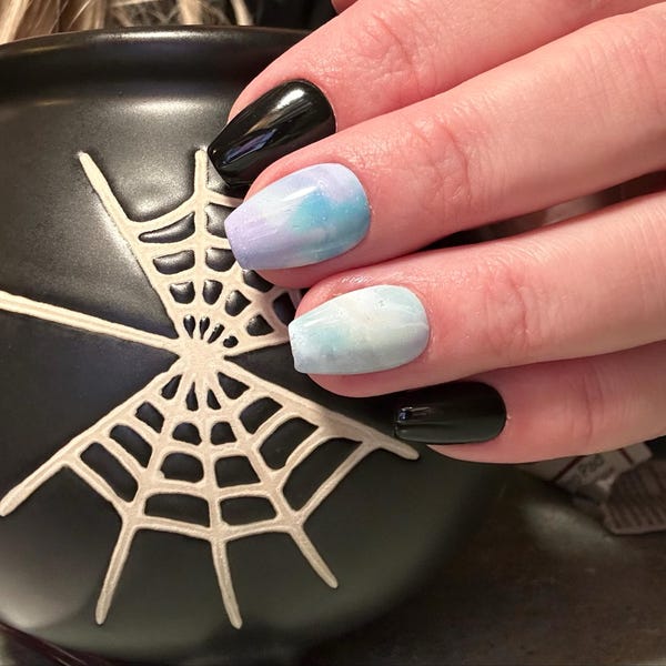 Midnight Cat Eye, Press on Nails, Colour Shift Nails, Cosplay Nails ...