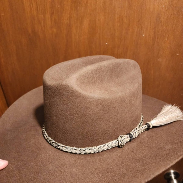 Horsehair Braided Hat Band - 6 Colors - 2 Side Horse Hair Tassels ...