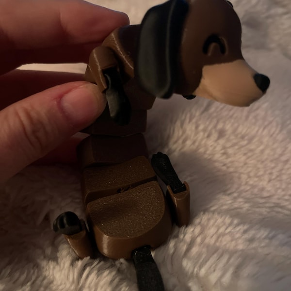 Flexi Dachshund Articulated Dog Toy - 3D Printed PLA Plastic, 6.5 ...