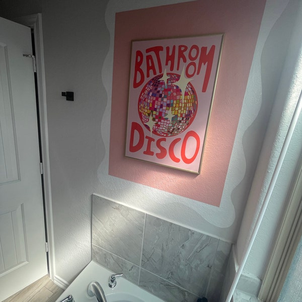 Bathroom Disco Print | Colourful Home Décor | Rainbow Toilet - Etsy