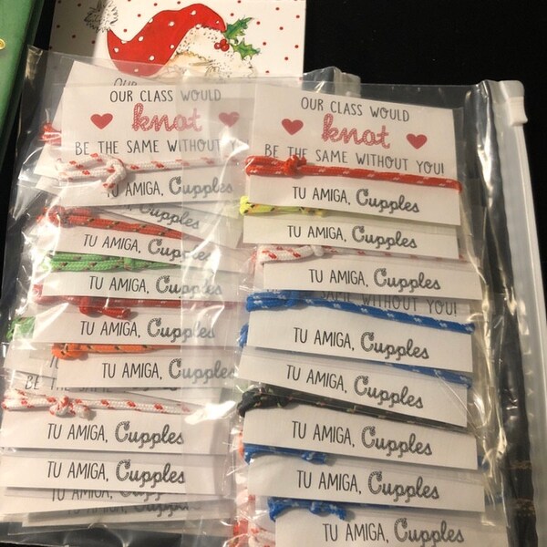 Knot Valentines, PRINTED Friendship Bracelet Valentine's Day Cards for ...