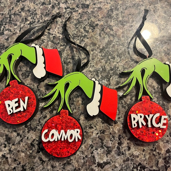 Personalized Grinch Ornament - Etsy