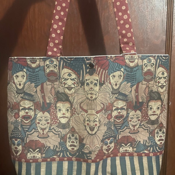 Creepy Circus Clowns Shoulder Bag Purse Scary Monsters Handbag Tote ...