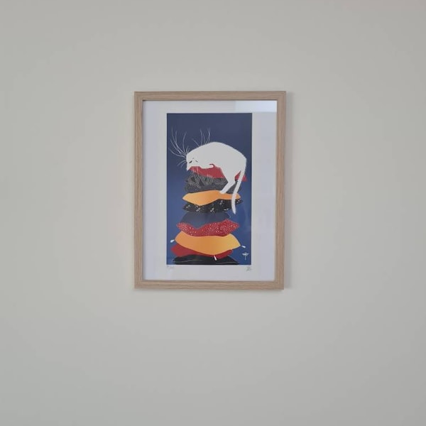 Dumbfounded Hand-printed Linocut Art 29x45,5 Cm - Etsy