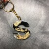 Glam Black, Clear and Gold Initial Keychain Resin Initial Keychain ...
