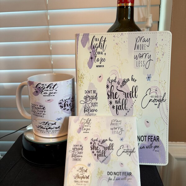 Faith Affirmations 20 Oz Skinny Tumbler Png, Purple Floral Bible Verse ...