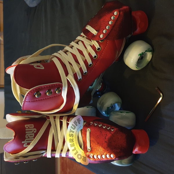 Red Glitter Suede Roller Skate Toe Caps / Toe Guards (pair) by ...