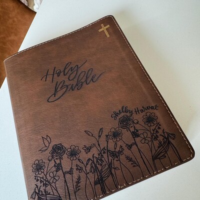 PERSONALIZED ESV Large Print Bible Holy Bible Wreath Add a Name to ...