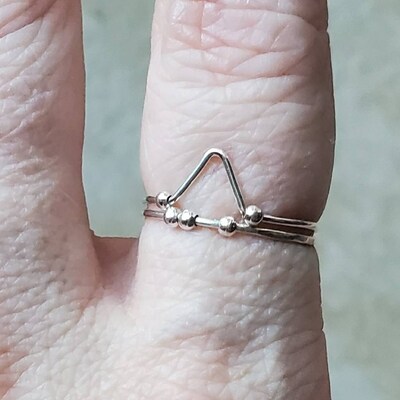 Chevron Stacking Ring, Chevron Spinner Ring, Sterling Silver Stacking ...