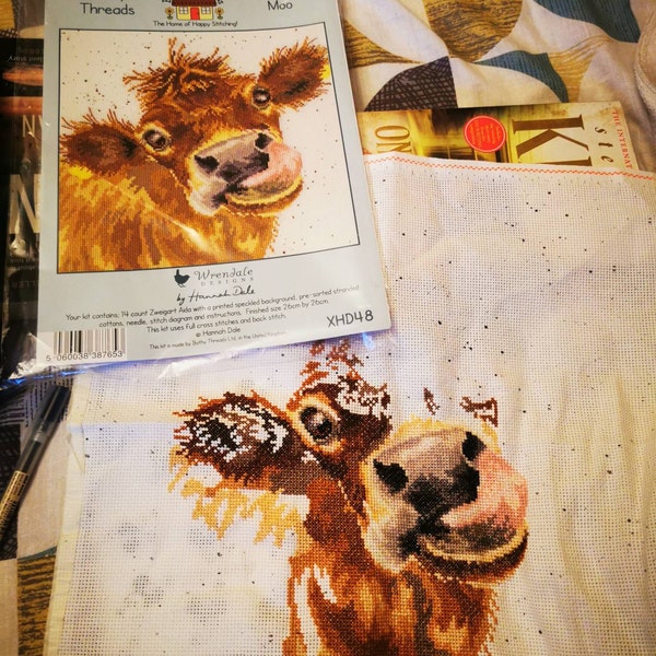 Bothy Threads XHD48 Wrendale Designs Moo - Cow Cross Stitch Kit by ...