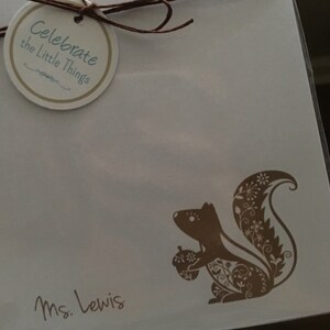 Personalized Notepad . FILIGREE SQUIRREL Notepad . Note Pad . - Etsy