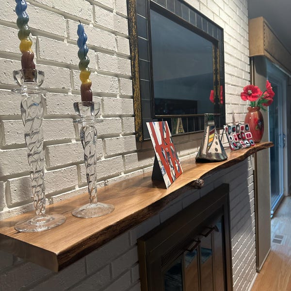 Hallway Floating Live Edge Wood Wall Shelves Rustic Wooden Entryway ...