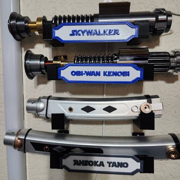 Horizontal Lightsaber Wall Mount Holder Display | 3D Printed | Galaxy's ...