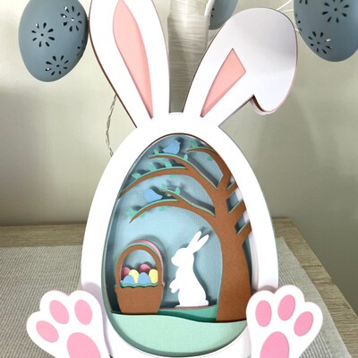 Layered Easter Bunny Egg SVG, Layered Easter Design, Easter Papercraft, 3D Easter Egg, Cricut ...