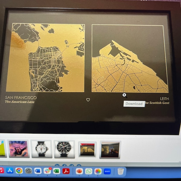 A4 Any Two Locations Metallic Map Print, Custom Multi Location Foil Map ...