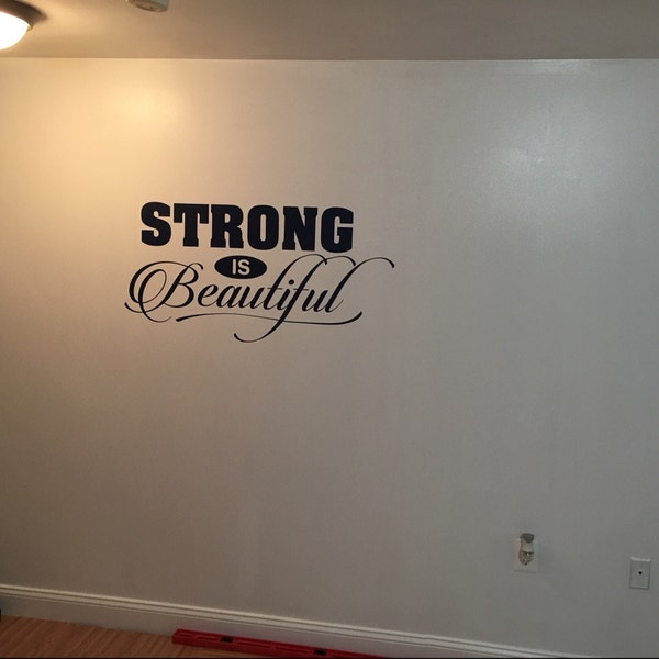 Strong is Beautiful Vinyl Wall Words, Fitness Decal, Workout Motivation ...