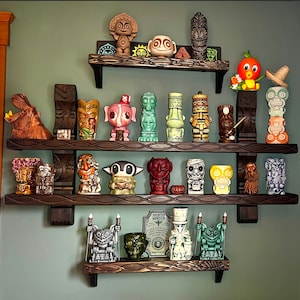 Witco Style Carved Wood Tiki Shelf Display Wall Unit - Etsy