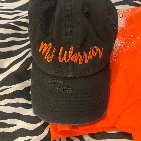 MS Warrior Hat | Distressed Baseball Cap OR Ponytail Hat | MS Strong ...