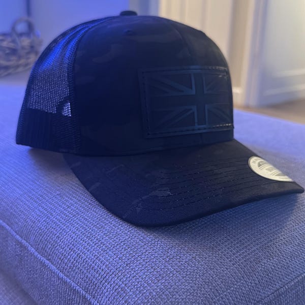 LEATHER PATCHED Trucker Cap - Patch Cap - Union Jack Cap - Etsy