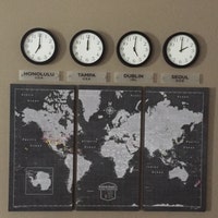 Time Zone Clock Sign World Clock Sign Acrylic Sign for Wall Clocks ...