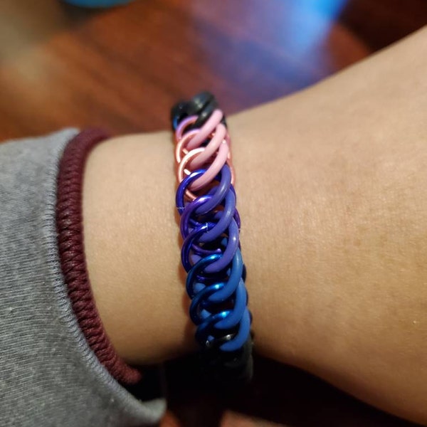 Rainbow Pride Persian Stretch Chainmaille Infinity Bracelet - Etsy