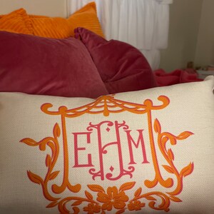 FRENCH COUNTRY MONOGRAM Pillow Cover, French Cottage Personalized ...