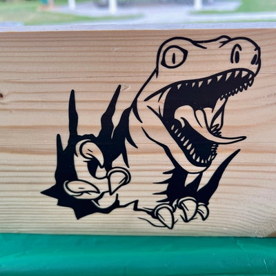 Raptor in the Wall SVG Velociraptor SVG Dinosaur Decals Wall Art Cricut ...