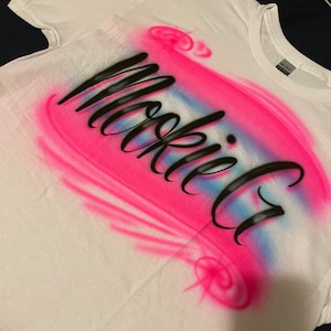 Airbrush T Shirt Script Name - Etsy