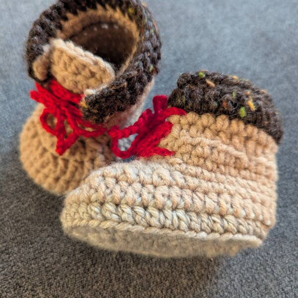 CROCHET PATTERN Baby Work Boots, Pattern Sizes 0-9 Months, Baby Shower ...