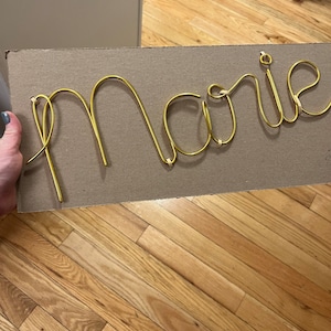 Gold Wire Name, Custom Wire Sign, Shelf Name Decor, Wired Words, Gold ...