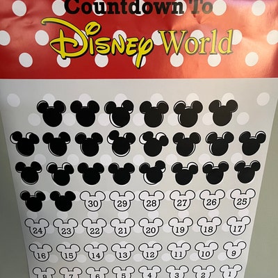 Disney Countdown Poster, Disney Calendar, Disney Countdown Sign ...