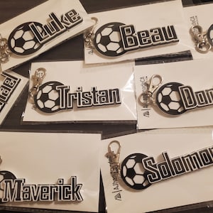 3D Soccer Name Tag Keychain. Soccer Bag Tag. Soccer Keychain. Big ...