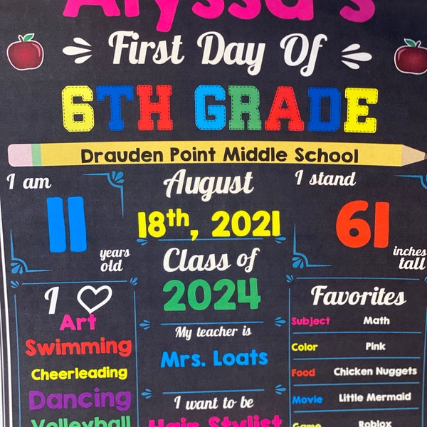 First Day of School Sign EASY DIY Canva Template Printable Editable 1st ...