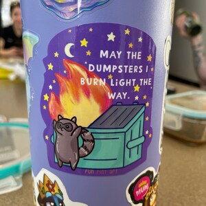 Dumpster Fire Raccoon Sticker for Laptop Stanley Cup Sticker Gift for ...