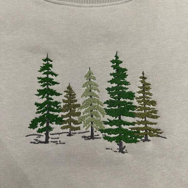 Forest Pine and Fir Trees Embroidery Design: Nature Scene (multi Format ...