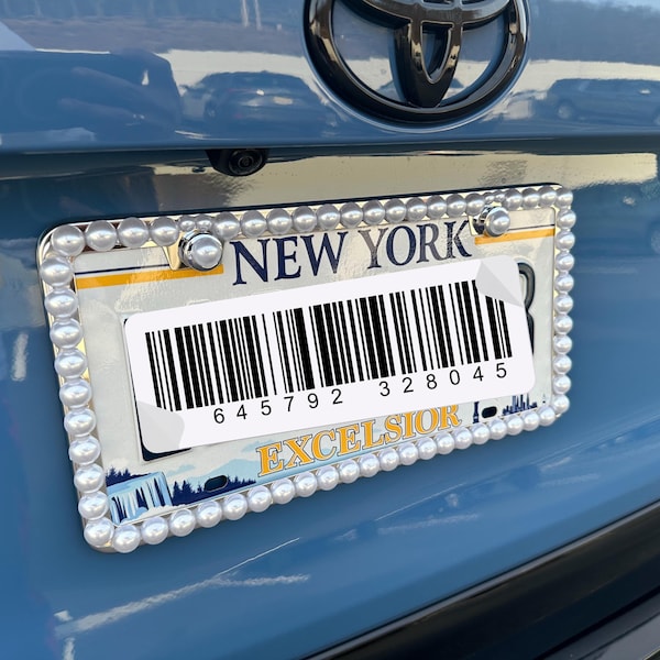 3D Pearl License Plate Frame Hand Made in America Holder Anti Theft ...