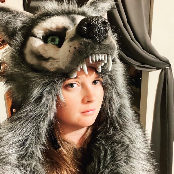 Gray Werewolf Headdress, Animal Friendly Mask - Etsy