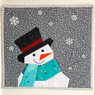 Smiling Snowman Quilt Block Paper Pieced Pattern - Etsy Canada