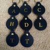 Custom Leather Circle Keychain. Monogrammed Personalized Full Grain ...